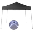 FENGFAN 8x8 FT Slant Leg Foldable Canopy with Solar LED Lights, 210D ...