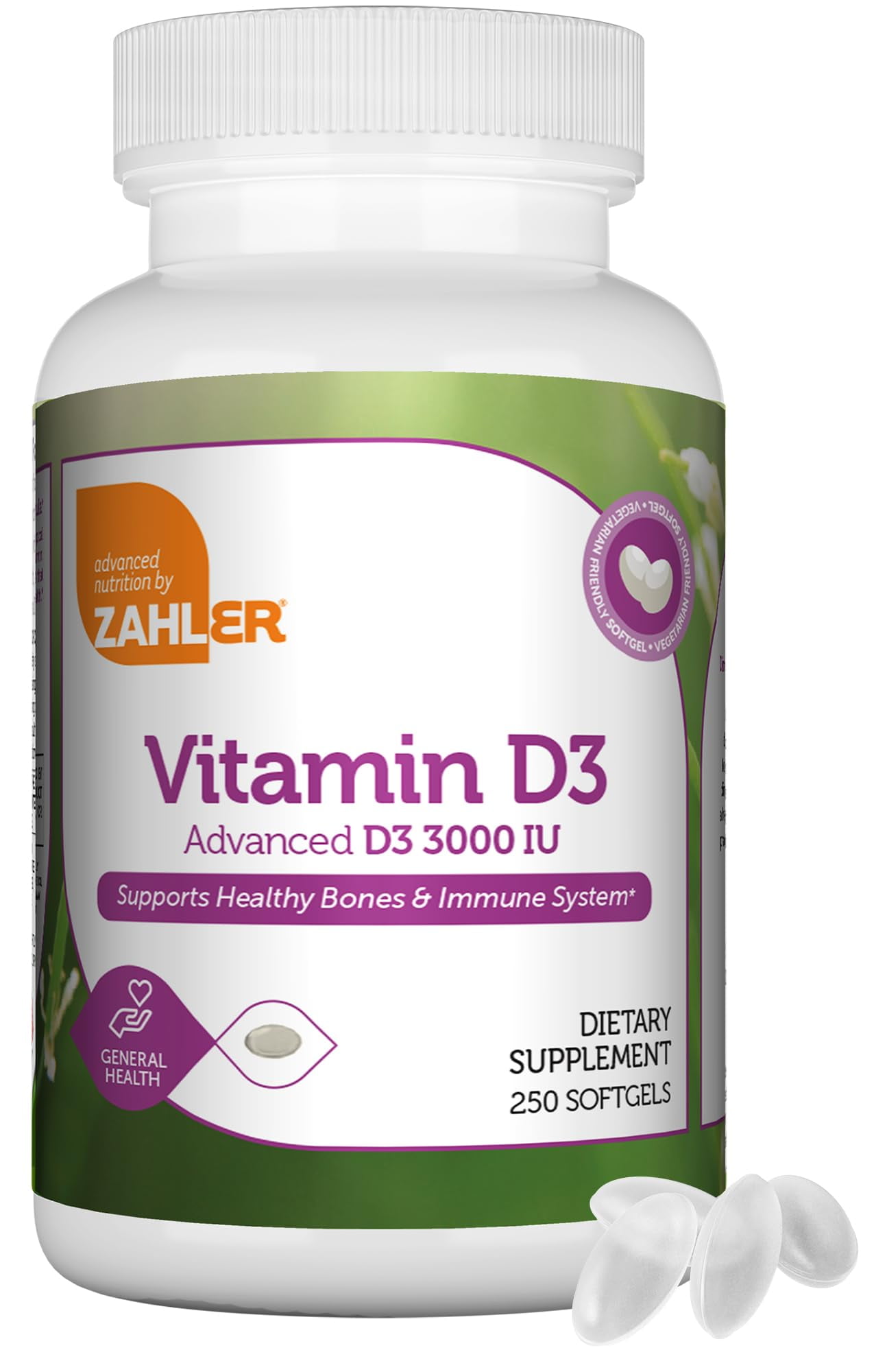 Suplemento Zahler de vitamina D3 3000 UI 250 cápsulas blandas | Walmart ...