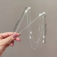1pc Summer Double Strand Flower Pearl Tassel Hairpin Women'S Back of ...