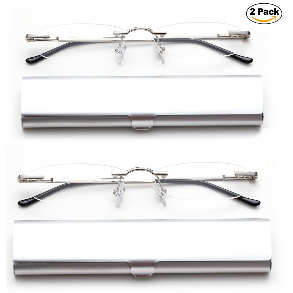 Newbee Fashion-Portable Compact Reading Glasses in Aluminum Case Metal ...