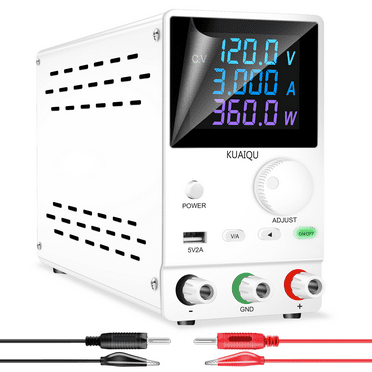 KUAIQU DC Power Supply Variable 0-120V 0-3A Adjustable Switching DC ...