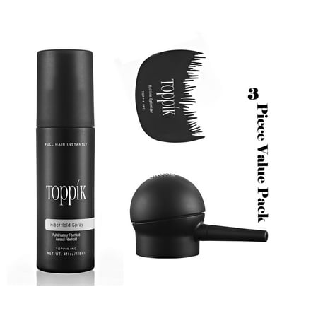 Toppik 3 Piece Value Pack Hair Building Perfecting Tool Kit (Hold Spray ...