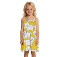 Bichon Dog Pattern Girls' Casual Dresses 2Y-8Y Sleeveless Ruffle Neck ...