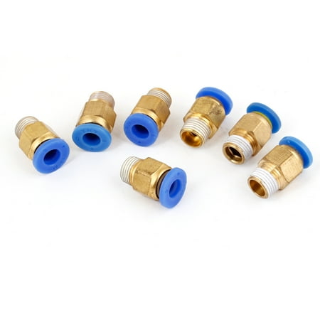 Unique Bargains 7 PCS 10mm Thread to 6mm Dia Tube Push in Connect ...