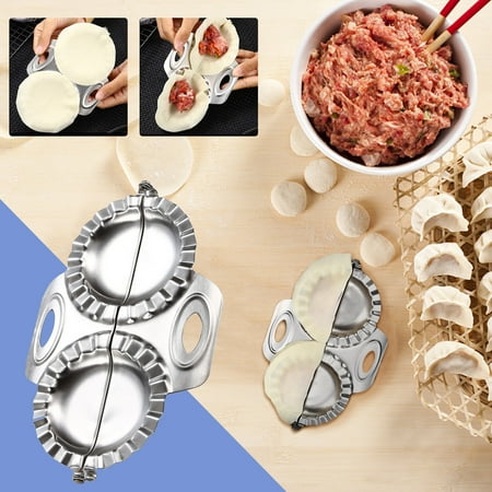 Uheoun Home EssentialsStainless Steel Dumpling Maker Double-headed Dumpling Mould Dumpling Skin ...