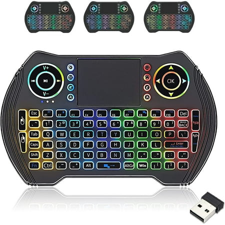 Mini Wireless Keyboard, 2.4GHz Backlit Mini Wireless USB Keyboard ...