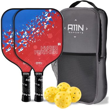 Eccomum Pickleball Rackets Set Pickleball Paddle Set of 2 Rackets and 4 ...