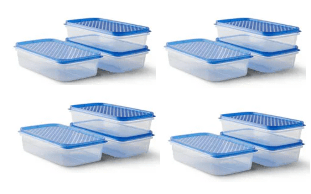Mainstays 6 Cup Food Storage Plastic Container with Lid, 3 Pack ...