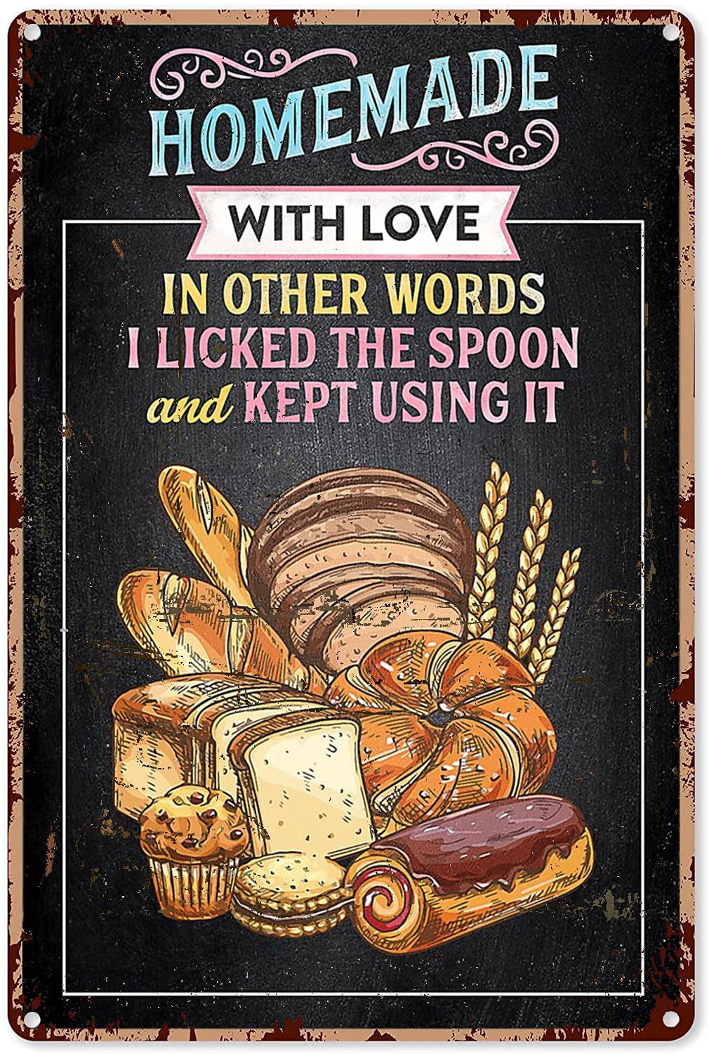 Baking Signs Wall Decor Kitchen Conversion Chart Baking Knowledge Tin ...