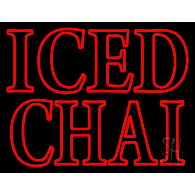 Iced Chai LED Neon Sign 24 x 31 - inches, Black Square Cut Acrylic ...