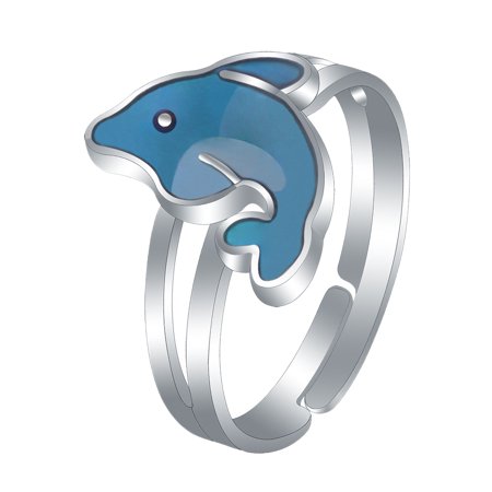 Thermochromic Finger Ring Color Changing Mood Rings Cartoon Dolphin ...