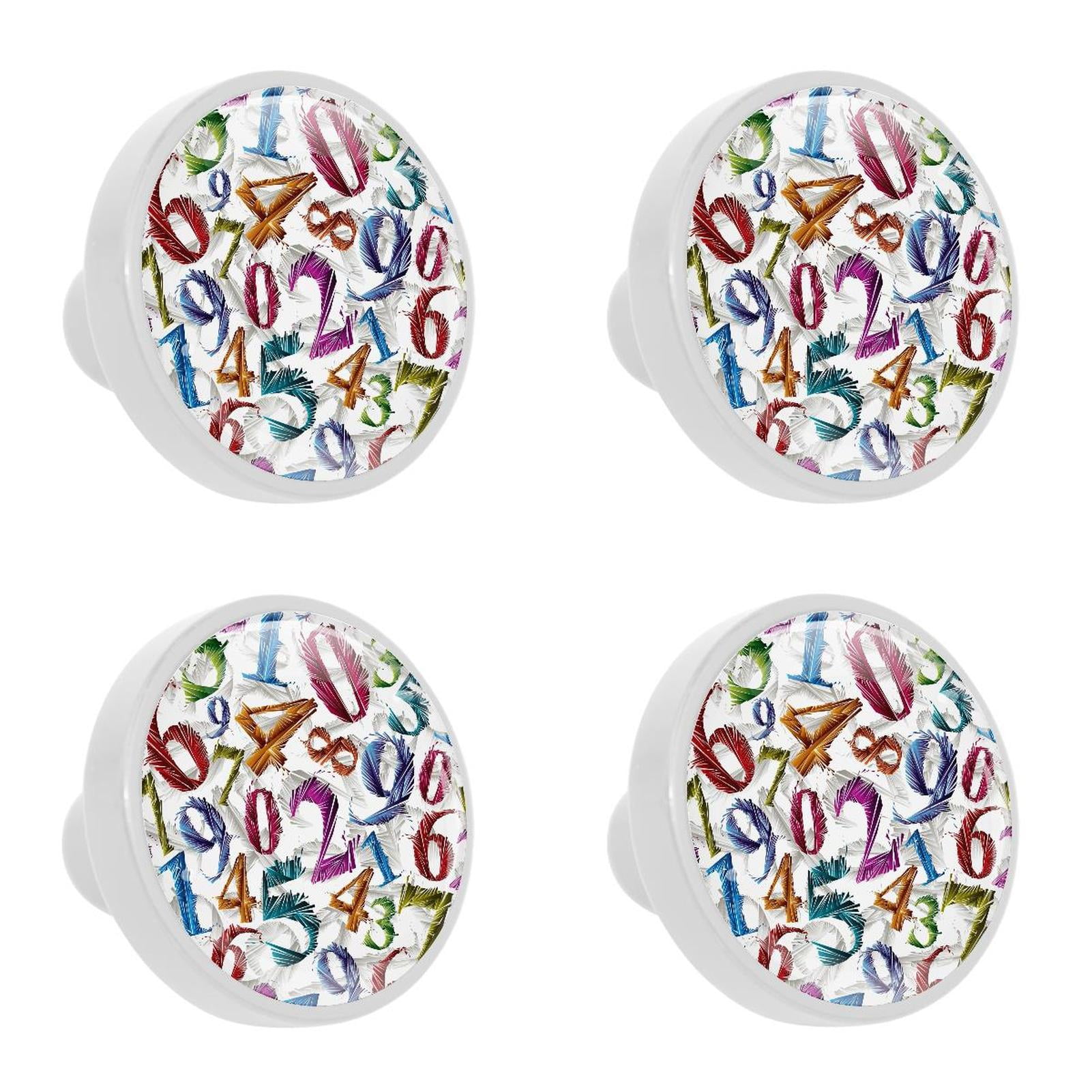 4 Pcs Numbers Knobs for Kitchen Cabinet Cupboard Dresser Bookcase ...