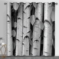 Birch Tree Blackout Curtains, Wooden Woodland Window Drapes for Bedroom ...