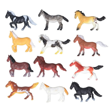 12Pcs Horse Foal Toy Figures Realistic Horse Toy Miniature Horses Toys ...
