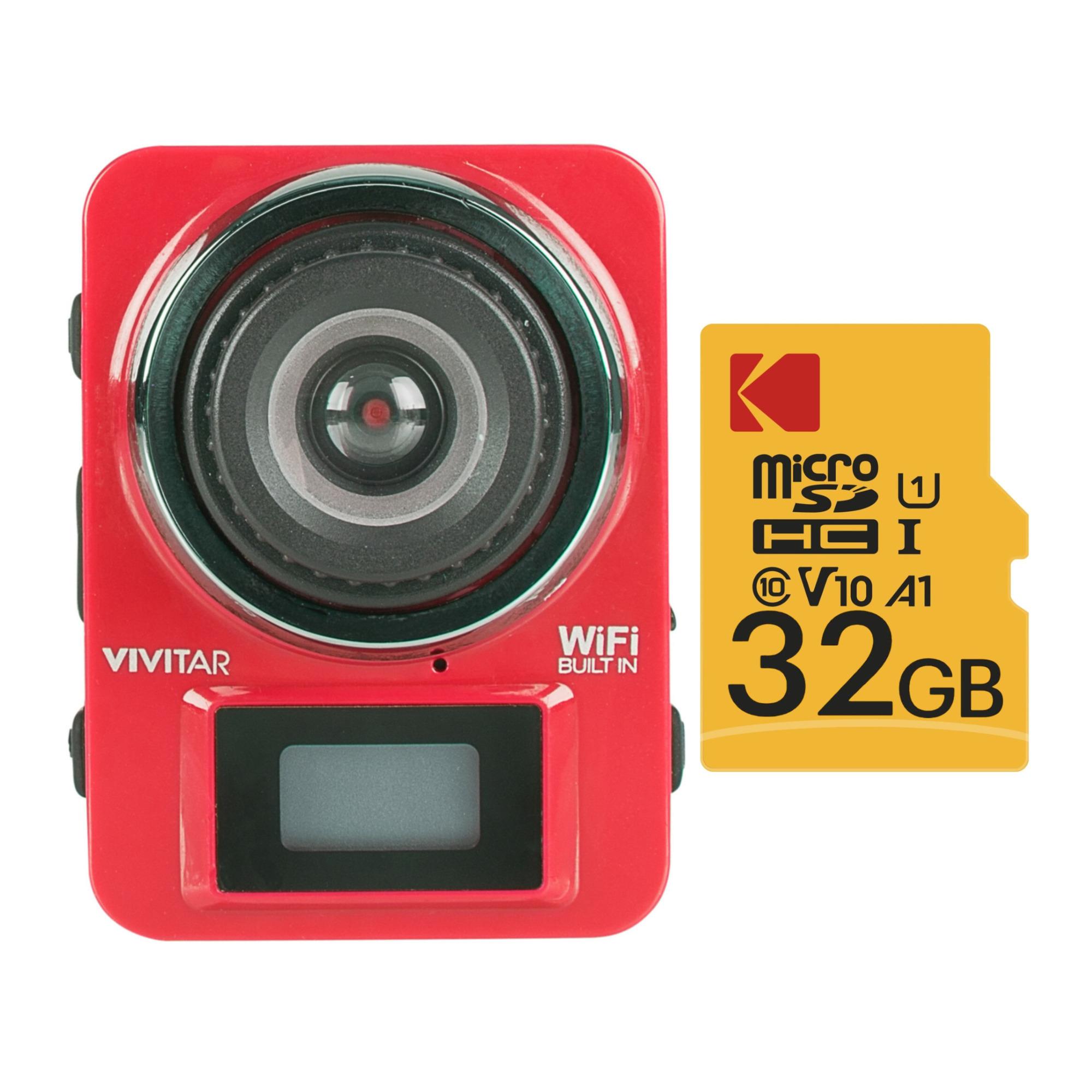 Vivitar DVR 936HD VR936HD Action Camcorder (Red) with 32GB MicroSD Card ...