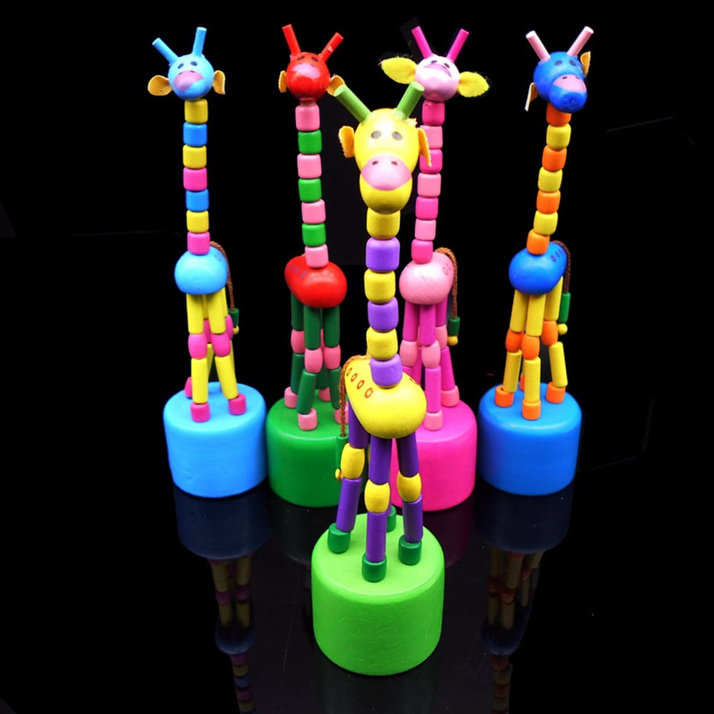 Giraffe Finger Puppets , Wooden Cute Colorful Cartoon Giraffe Thumb ...