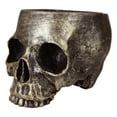 Pack Of 2 Day Of The Dead Skull Planters Bowls 7"L Bronze Finish Decor ...