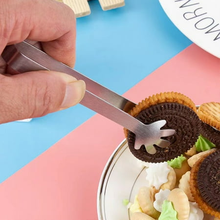 Food Tongs Stainless Steel Party Cooking Ice Cube Barbecue Picnic ...