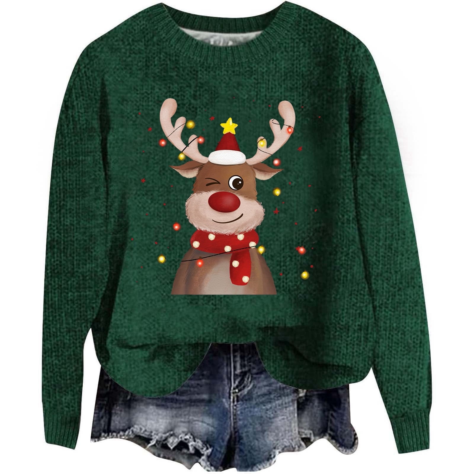 Click here for Zhanying Brown Sweater For Women Loose Fit Holiday... prices