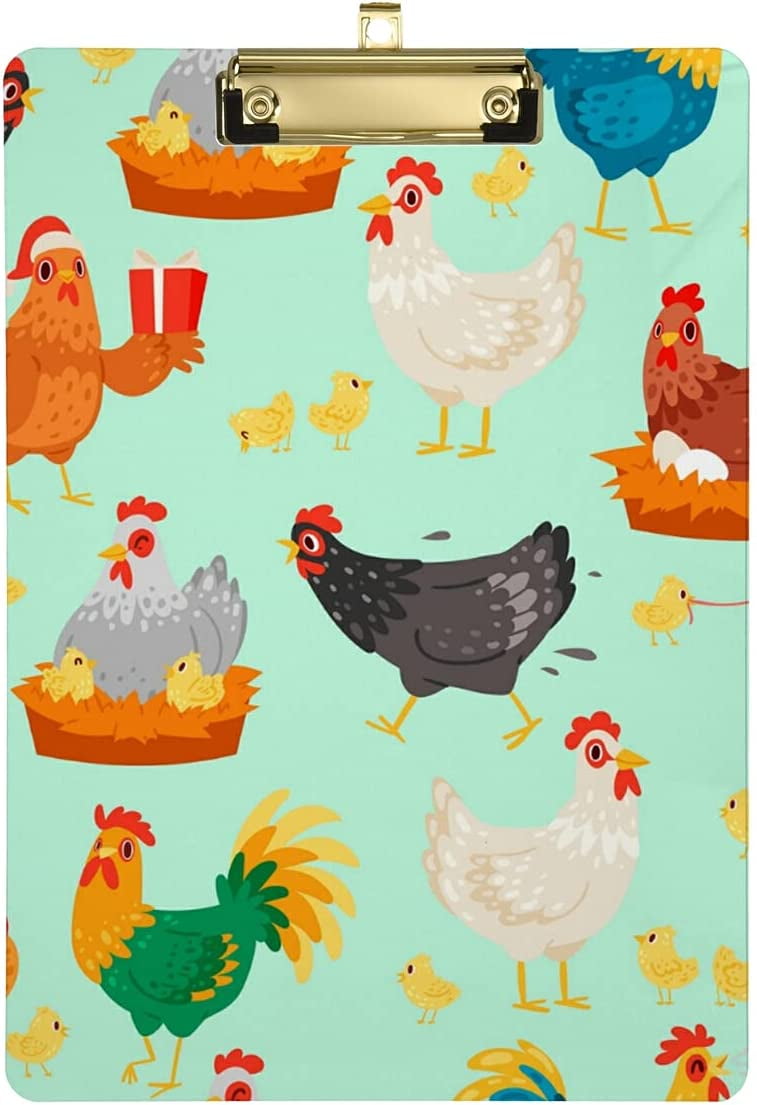 ZHANZZK Chicken Clipboard Hardboard Wood Nursing Clip Board and Pull ...
