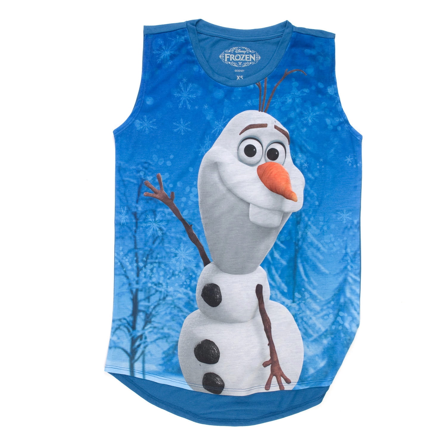 Disney Frozen Olaf Waving Juniors Sleeveless T-Shirt | L - Walmart.com