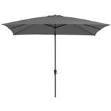 JUSTLET 8'x10' Outdoor Rectangular Patio Umbrella, Gray, UV Resistant ...