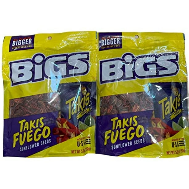 Bigs Takis Sunflower Seeds 5.35 Oz Bag (Pack Of 2) Keto Friendly ...