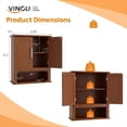 Black Wall-Mounted Bathroom Cabinet Over Toilet, 2-Door Medicine ...