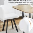 Dining Table and 6 Chairs Set for Small Spaces, Modern PU Leather ...