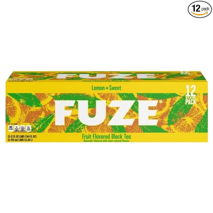 Fuze Tea Lemon + Sweet Tea Fruity Naturally Flavored Black Tea Bundled ...