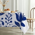 Chilfamy 1pc Blue Folk Bird With Tulip Garden Print Rectangle Dining ...