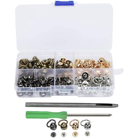 Rivets Set O?Ring Ball Post Rivet Set Brass Rivets Button DIY Leather ...