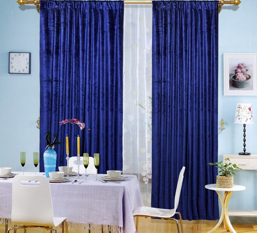 Blue Velvet Drape 55"X 84" Each Panel - Walmart.com