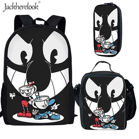 Cuphead Mugman School Bags For Teenagers Boys Girls Kids Cartoon Game ...