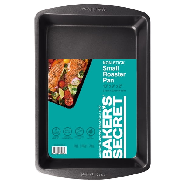Baker's Secret Nonstick Carbon Steel Roaster Pan, 9" x 13", Gray ...