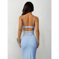 Blue Lace See-Through Suspender Maxi Dress With Built-In Bra, Bodycon ...