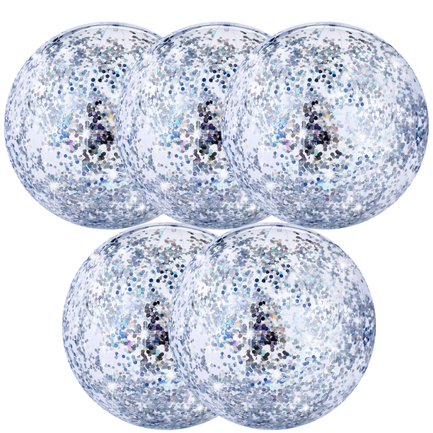 5 Pack of Beach Balls Giant Pool Balls Giant Flash Inflatable Beach ...