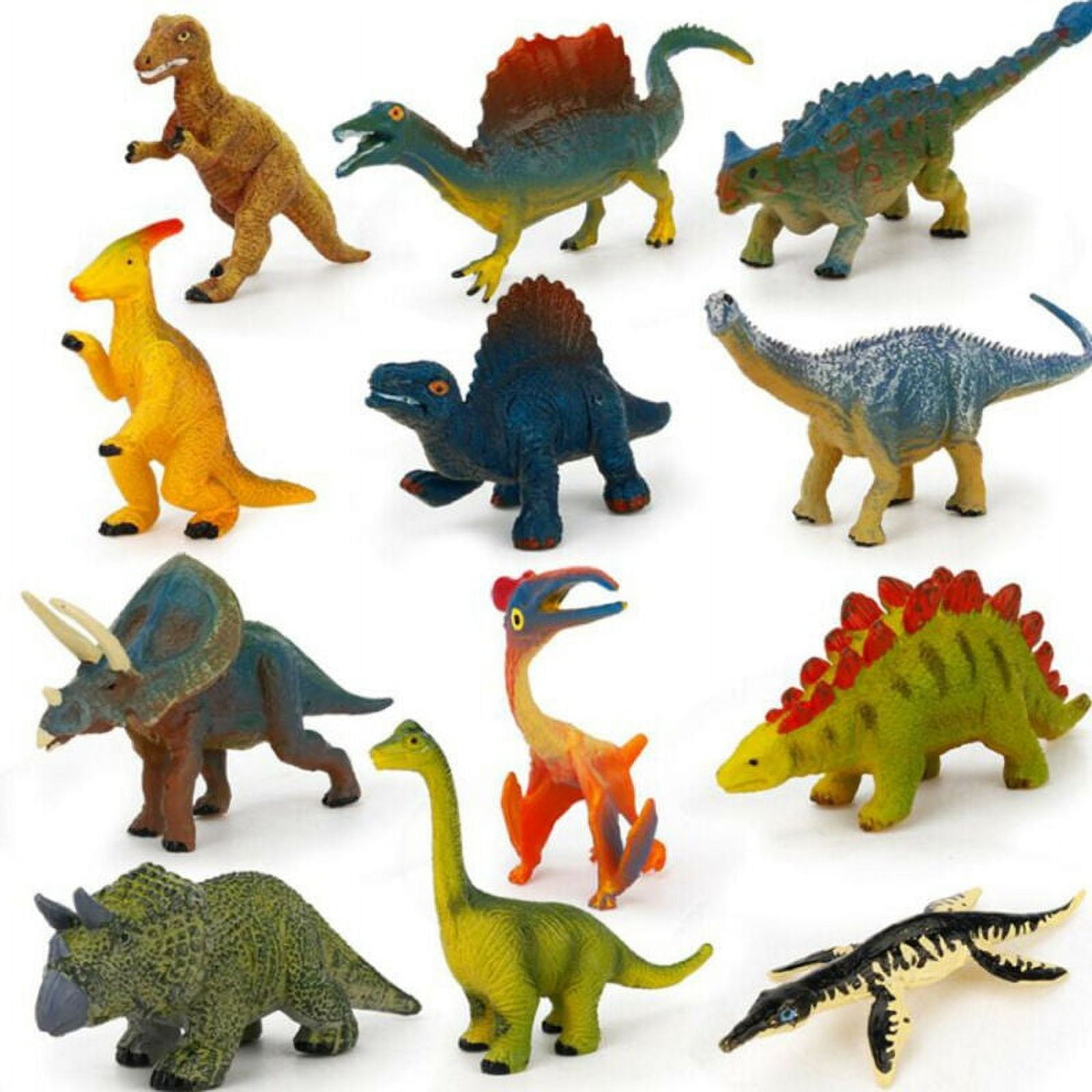 Lefu 12pcs Kids Small Plastic Figures Wild Ocean Farm Animal Dinosaur Toys Gifts Dinosaur