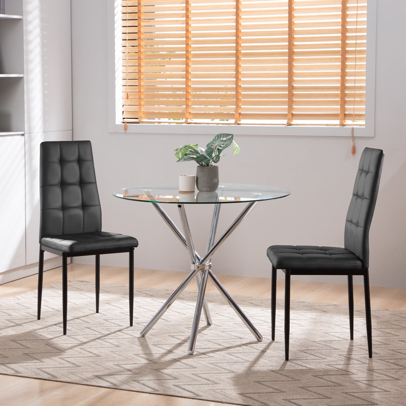 Omni House 3 Piece Round Dining Table Set, Modern Dining Room Table Set ...