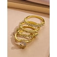 4-Piece Gold Stackable Ring Set With Cubic Zirconia Teardrop And ...