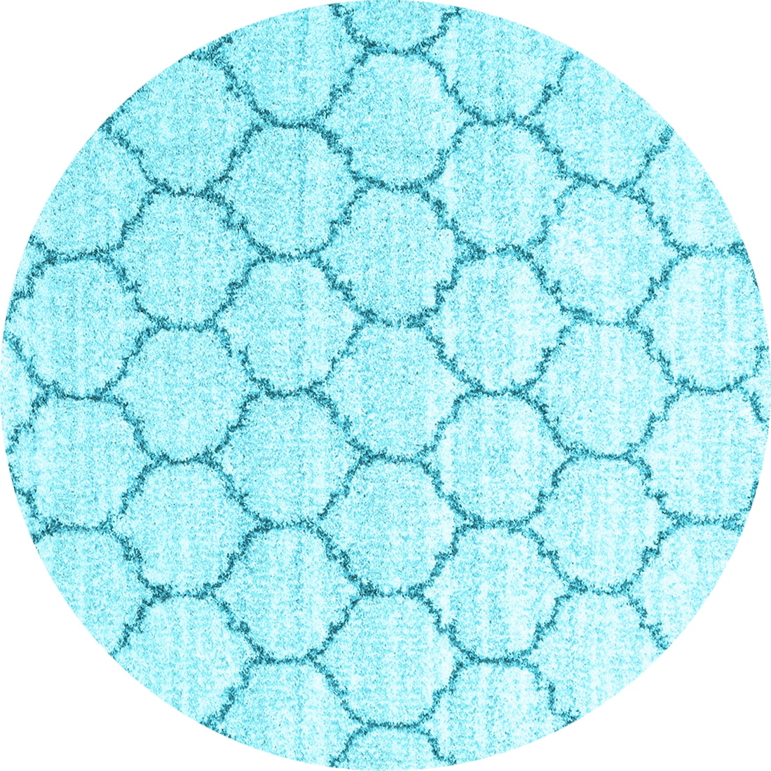 Ahgly Company Indoor Round Trellis Light Blue Contemporary Area Rugs, 6 ...