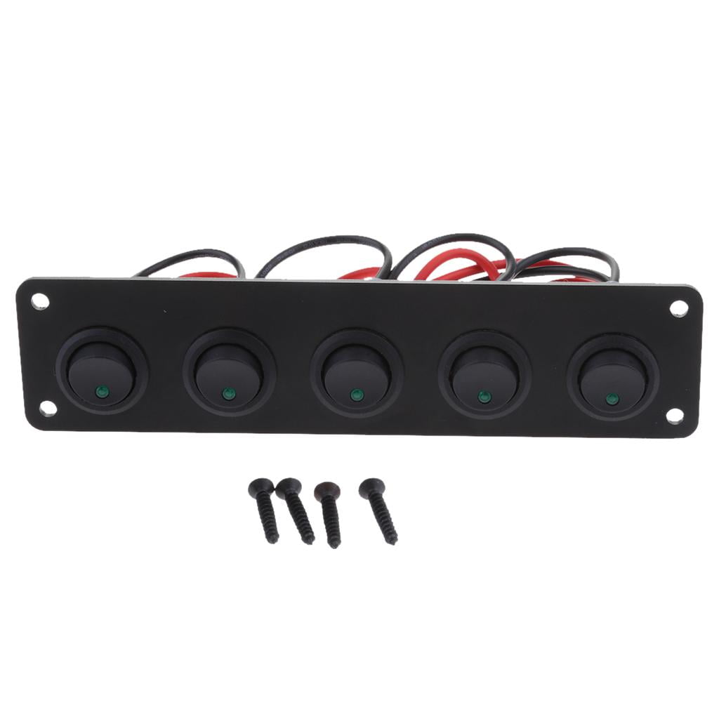 5 Gang 12-24V on Off Waterproof Switch Panel Control Panel Rocker Panel ...