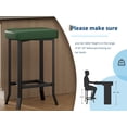 Set of 2 Bar Stools, 24" Counter Height with Leather Upholstered Seat ...