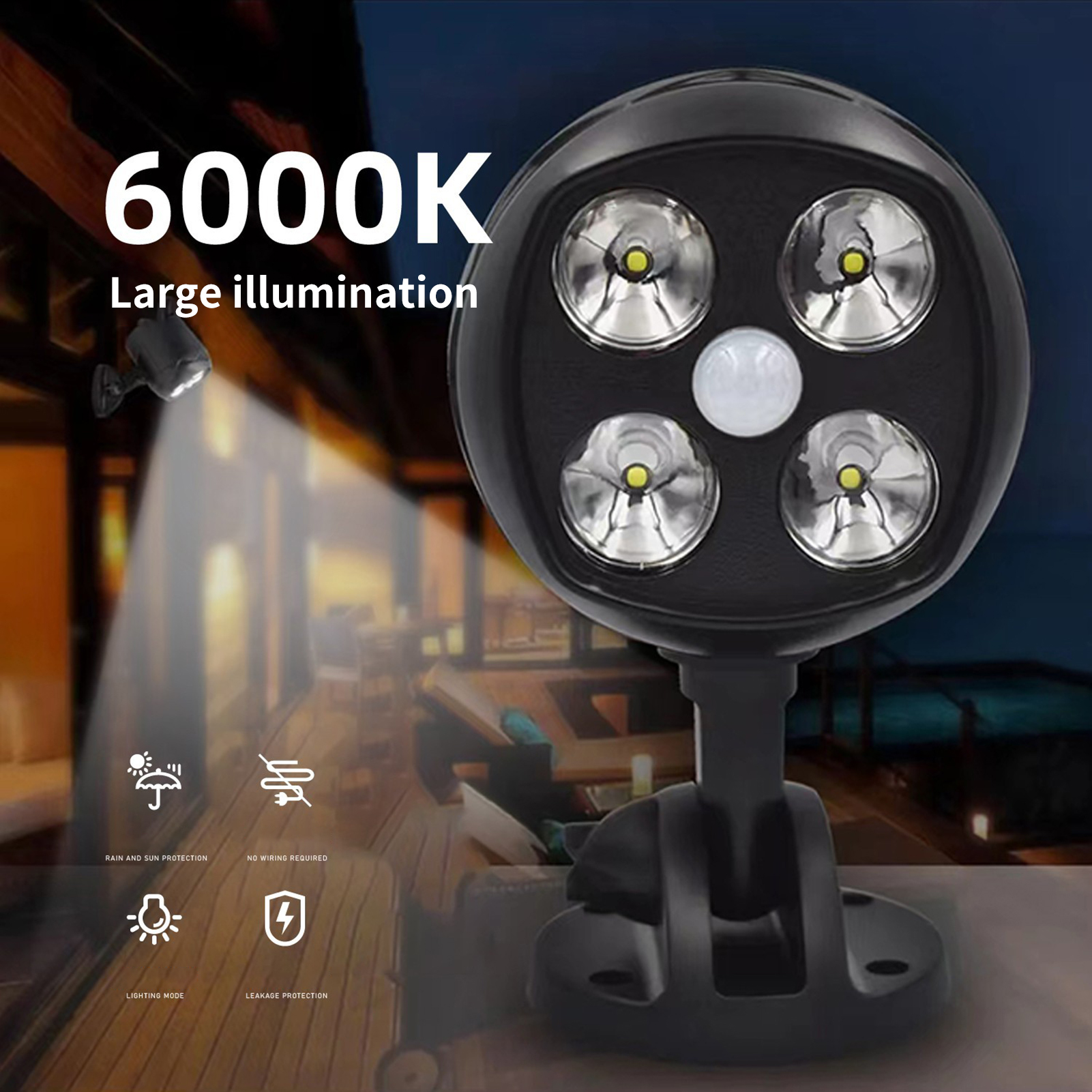 Sunjoy Tech LED Wall Lamp High Brightness Waterproof No Wiring Required ...