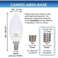 Simba Lighting LED B11 C37 7W 60W Replacement, E12 Base 120V Daylight ...