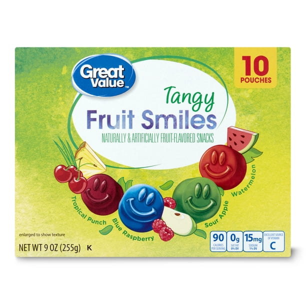 Great Value Tangy Fruit Smiles Snacks 9 Oz. - Walmart.com