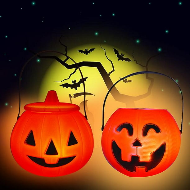 Halloween Pumpkin Bucket Large Jack O Lantern Pumpkin Buckets With ...