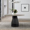 "Armen Living Cirque 54"" Round Dining Table with Black Pedestal, Mid ...