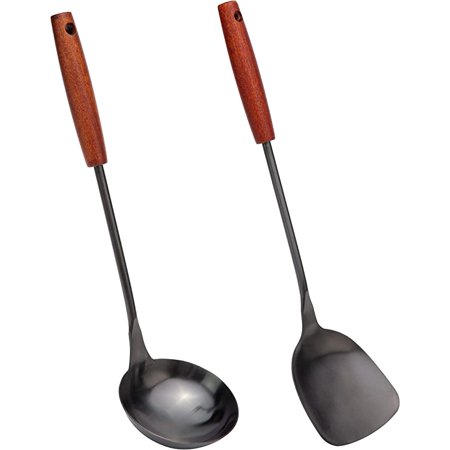 Surrme Spatula and spoon stir-fry tool set stir-fry utensils silver ...