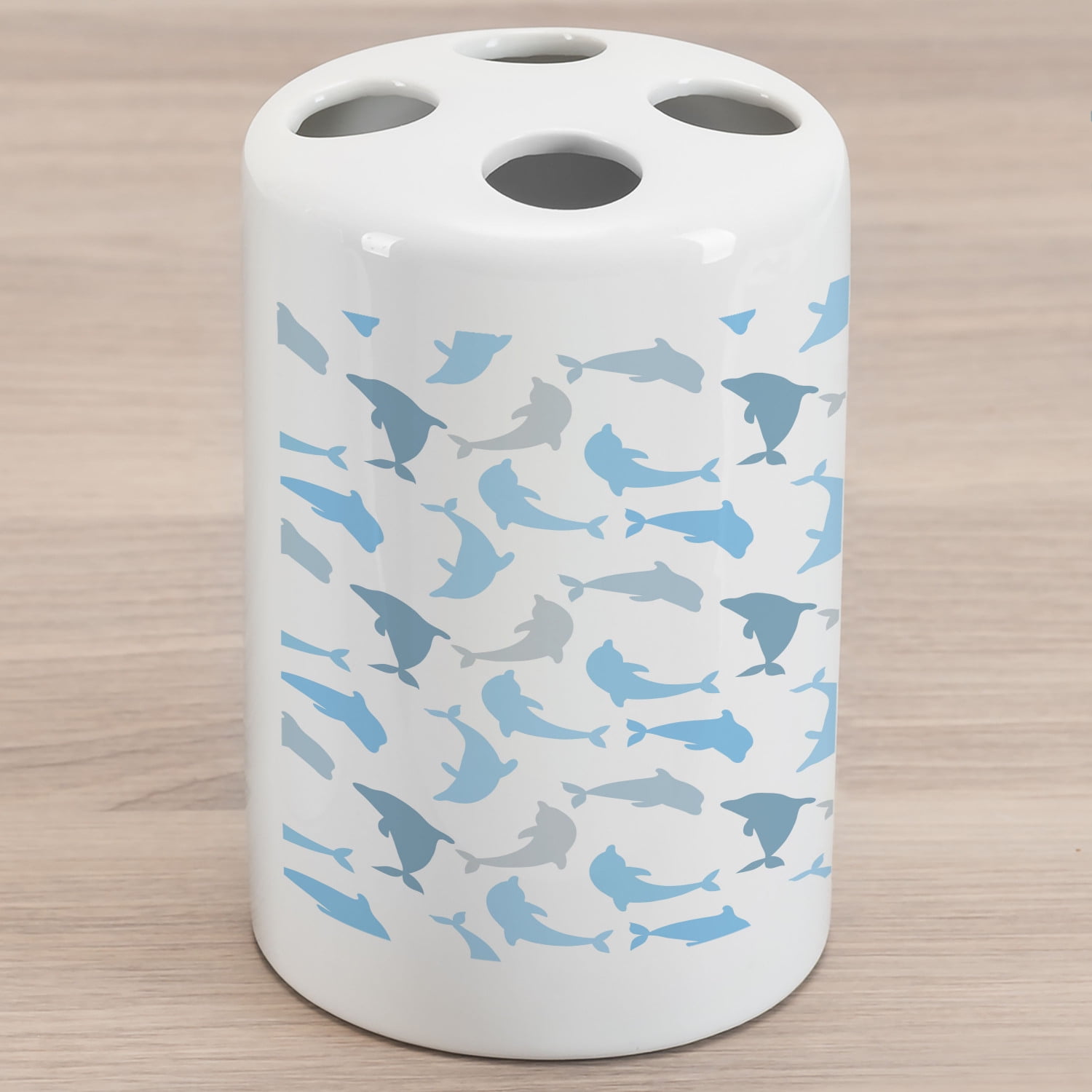 Sea Animals Ceramic Toothbrush Holder, Dolphin Fish Underwater Ocean ...